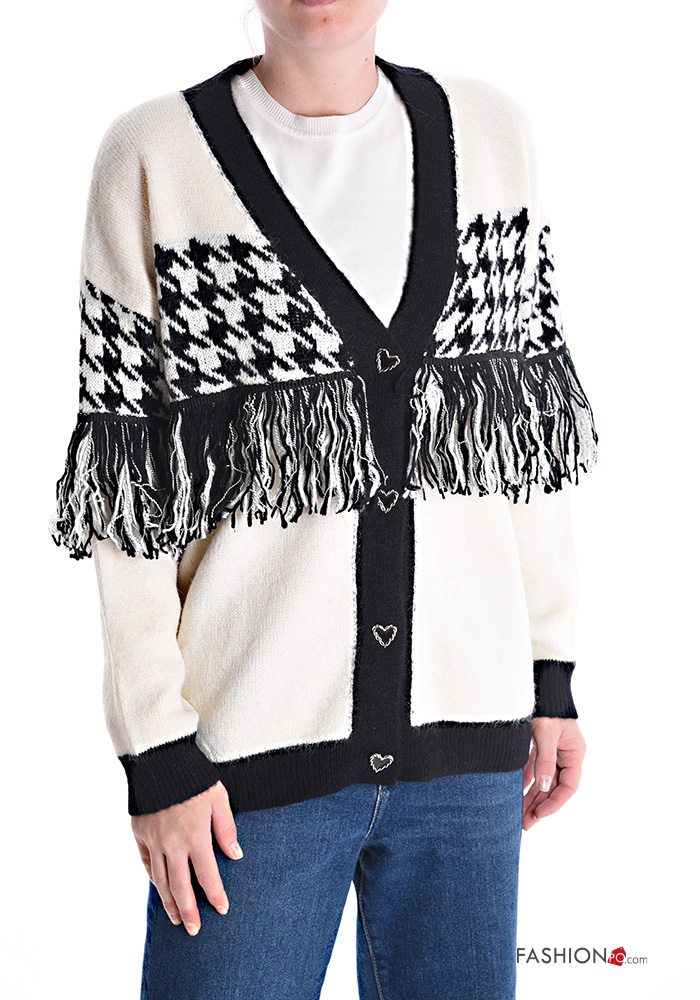 Cardigan in Misto Lana Fantasia pied de poule | P22230024745 | IT