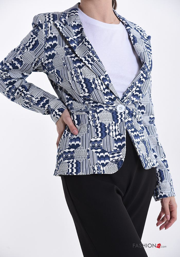 Creative print Cotton Jacket with buttons | Coats & Jackets ...